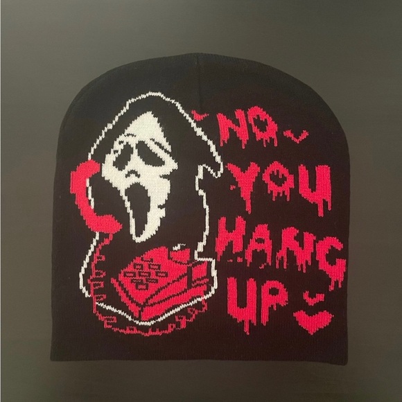 Accessories | Ghostface Scream Beanie No You Hang Up New Black Pink ...